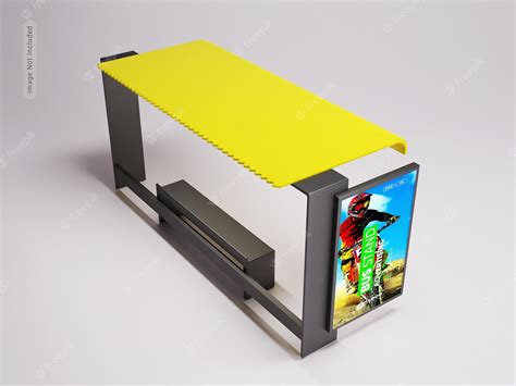 버스 정류장 대피소 배너 목업 프리미엄 Psd 파일