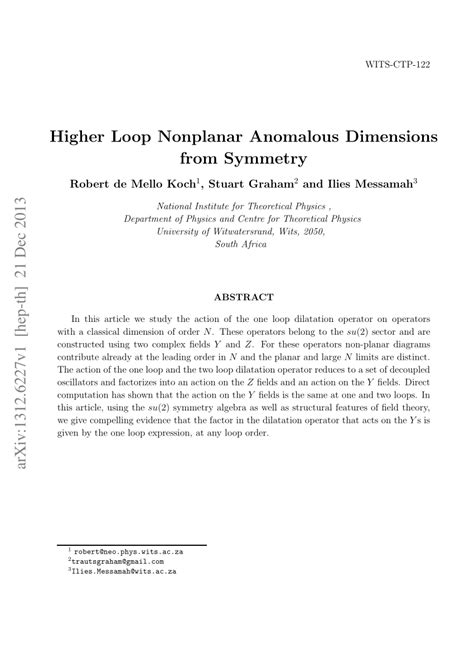 pdf higher loop nonplanar anomalous dimensions from symmetry