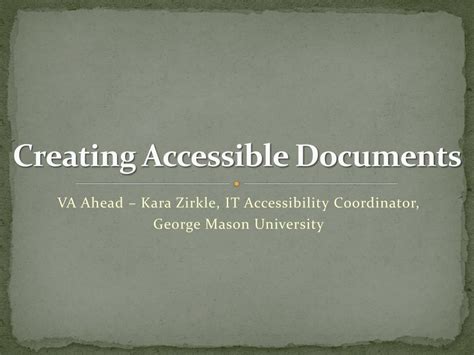 PPT Creating Accessible Documents PowerPoint Presentation Free Download ID 1546643