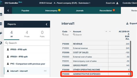 controller web using a report with period interval 1 displays a blank cell in the next period