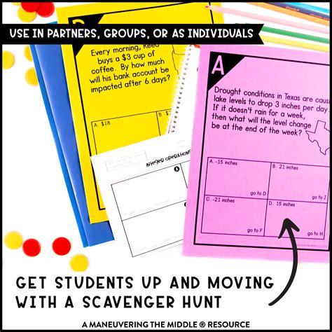 integer operations activity bundle maneuvering the middle