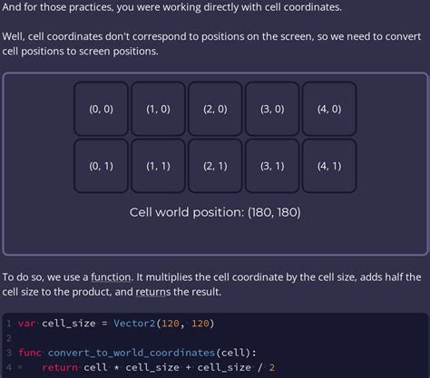 Lesson 22 Cell Coordinate To World Coordinate Math Explanation
