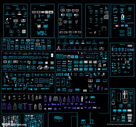厨房设备cad图库设计图 施工图纸 环境设计 设计图库 昵图网