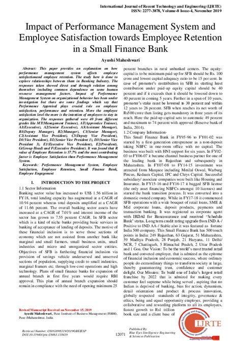 Pdf Impact Of Performance Management System And Employee Satisfaction Towards Employee
