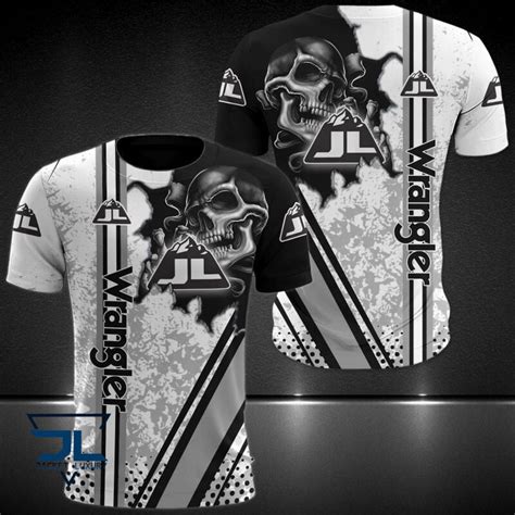 Jeep Wrangler Name Striped Line And Logo Skeleton Broken Wall 3d T Shi Sports Apparel Sneaker