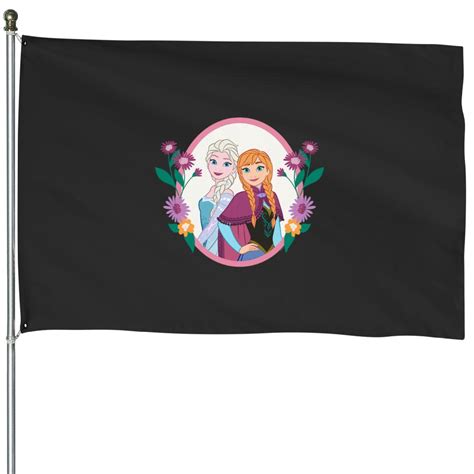 Disney Princess Frozen Elsa And Anna Easter Spring Flowers House Flags