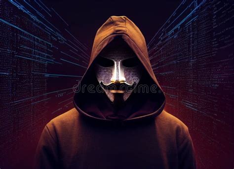 portrait of anonymous hacker concept of hacking cybersecurity