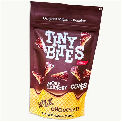 Tiny Bites Belgium Milk Chocolate Mini Waffle Cones 424oz Noble Crunch