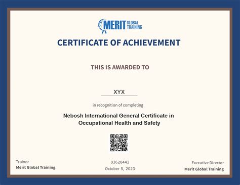 Occupational Health Certificate