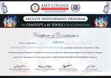 Kabilan Krishnakumar On Linkedin Coordinating Faculty Development