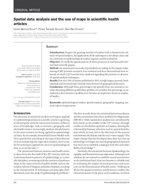 Pdf Spatial Data Analysis And The Use Of Maps In Scientific Health Articles