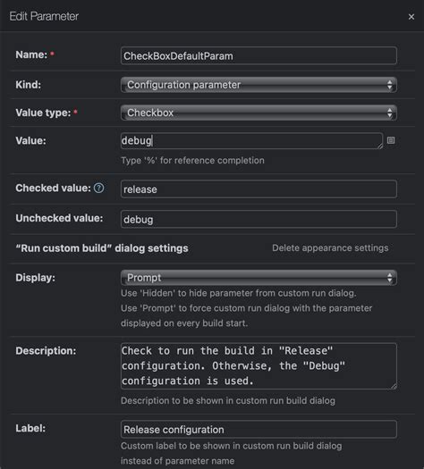 Create And Set Up Custom Parameters Teamcity On Premises Documentation