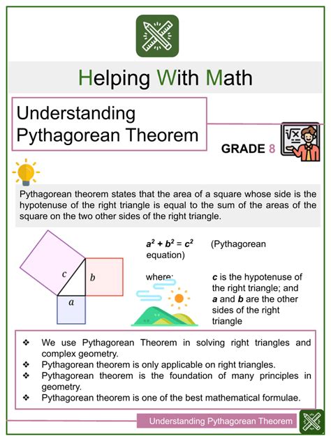 Pythagorean Theorem Quiz 8th Grade Math
