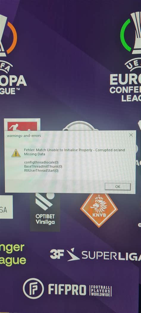 Error Match Unable To Initialise Properly Corrupted Andor Missing