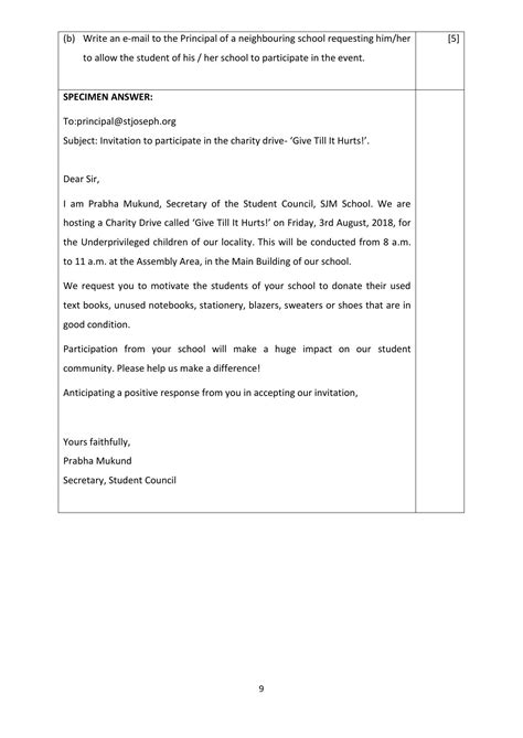 Icse E Mail And Notice Writing Specimen Paper Indcareer Schools