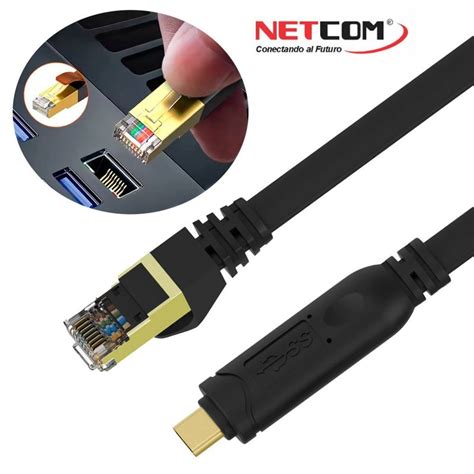 Cable Usb Tipo C A Rj45 Netcom Rs232 Consola Ethernet Red 1 80 Metros Real Plaza