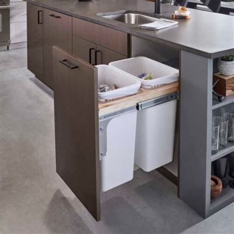 Rev A Shelf Double Pull Out Top Mount Trash Can Qt White WCTM DM FL Gallon