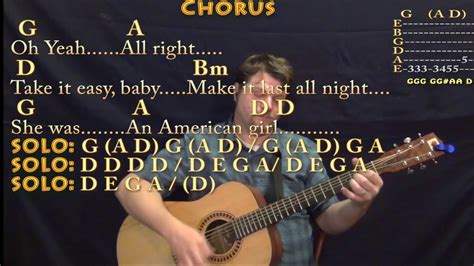 American Girl Tom Petty Guitar Lesson Chord Chart In D With Chords