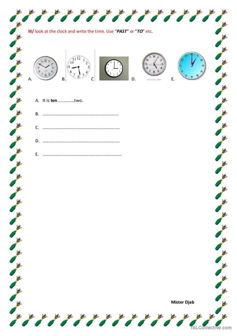 Whorksheet Writing The Time English ESL Worksheets Pdf Doc