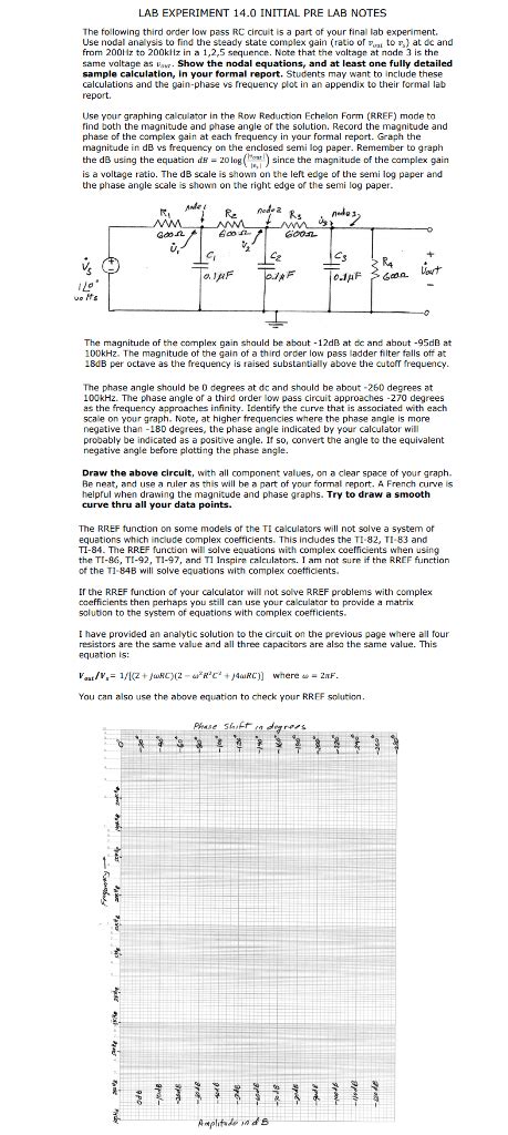 Solved LAB EXPERIMENT 14 0 INITIAL PRE LAB NOTES The Chegg Com