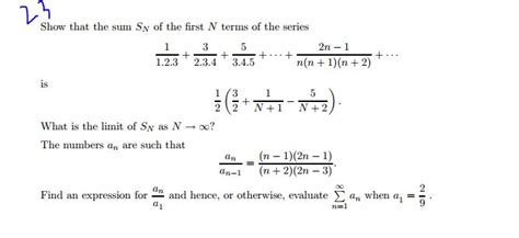 Solved Show That The Sum SN Of The First N Terms Of The Chegg Com