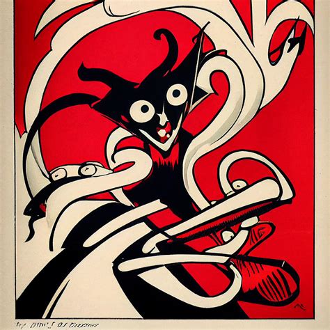 Devil In 1920s Cartoon Style Vintage Red Black 96e6461c C07a 48f3 94b6