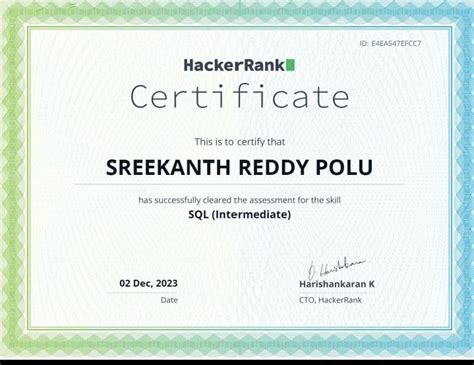 Sreekanth Reddy Polu On Linkedin Hackerrank