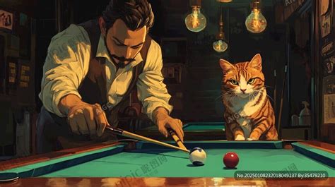 Ai创作图桌球插画 台球学校台球插画 猫咪咖啡师插画设计 桌游插画 猫原创插画 猫咪系列插画 咖啡厅猫咪 台球室广告 台球无框画 台球形象设计 喵星人插画 台球背景图 台球俱乐部 台球室装饰画