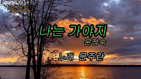 문정숙 선배님이 생각날 때면 보고픔과 그리움을 담아 이 노래를 부르곤 하신다는 문주란 님의 노래입니다 나는 가야지그리워 하는 마음이 가슴 깊숙히 스며드는 아름다운