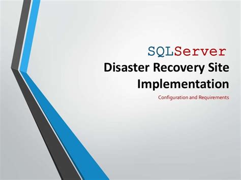 sql server disaster recovery implementation