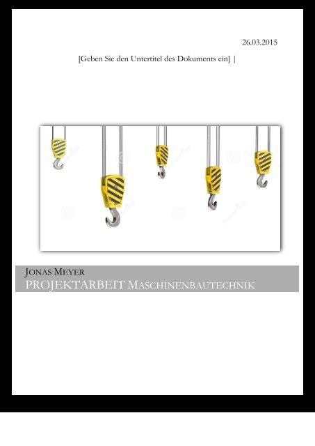 Projektarbeit Maschinenbautechnik