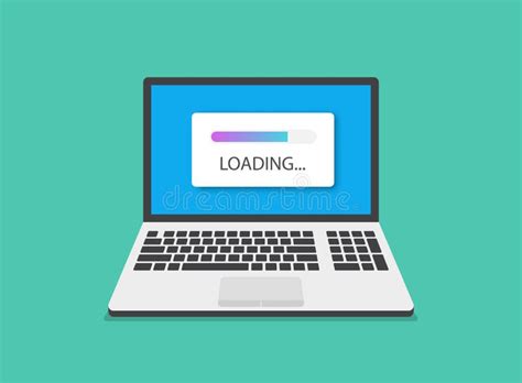 Laptop Loading Process Icon In Flat Style Software Update Vector Illustration On Isolated