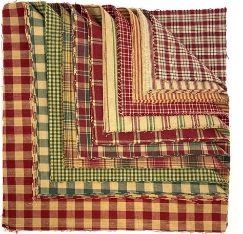 Vintage Christmas Homespun 100 Cotton Fabric 44 Pc Precut