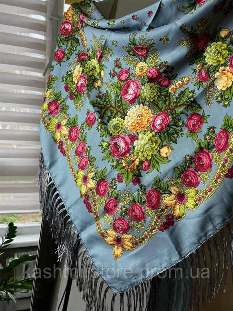 Хустка українська Українська хустка з бахромою сіра 90 90 см Id 1986141250 цена 305 15