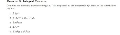 Solved Exercise Integral Calculus Compute The Following Chegg