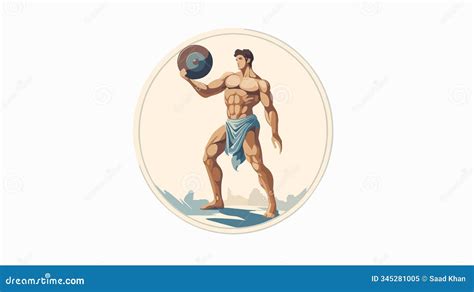 Ancient Greek Period Discus Athlete Statue Design Stock Illustration Illustration Of Classical