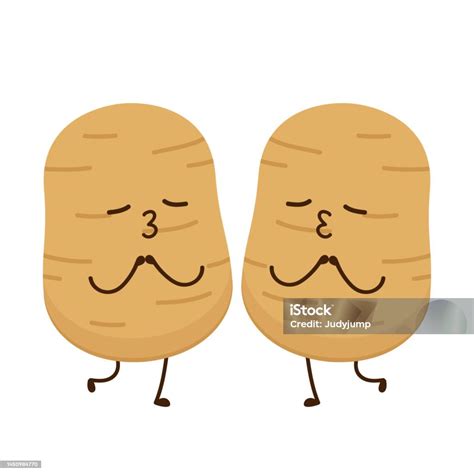 감자 캐릭터 디자인 감자 벡터입니다 흰색 바탕에 감자입니다 갈색에 대한 스톡 벡터 아트 및 기타 이미지 갈색 감자 요리 건강한 식생활 Istock