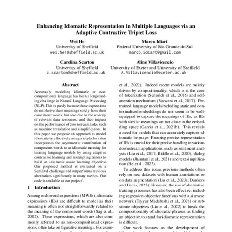 Enhancing Idiomatic Representation In Multiple Languages Via An