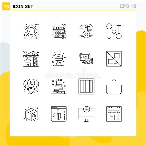 Pack Of 16 Creative Outlines Of Passion Male Settings Love Update Stock Vector