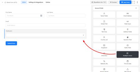 Multiple Choice Field In Wp Fluent Form Wordpress Plugin
