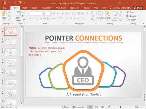 Animated Pointer Connections Powerpoint Template