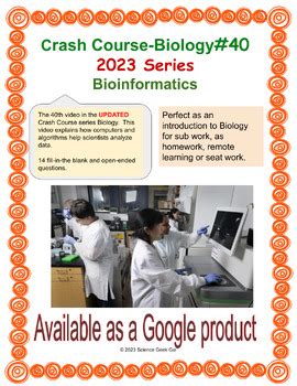 Crash Course BIOLOGY Bioinformatics Series By Science Geek Gal