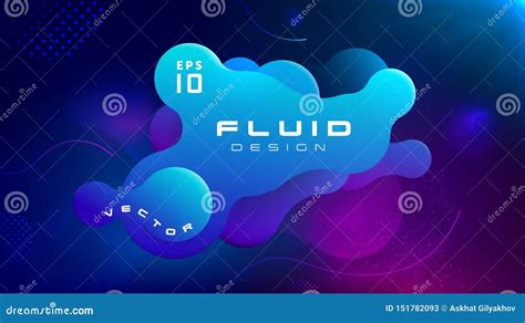 Gradient Fluid Blue Purple Color Abstract Background Liquid Shapes Futuristic Concept Creative