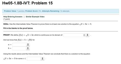 solved hw05 1 8b ivt problem 15 problem value 1 point s