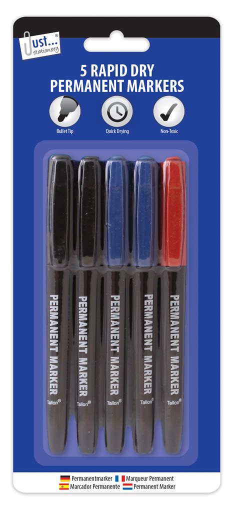 5 Rapid Dry Permanent Markers