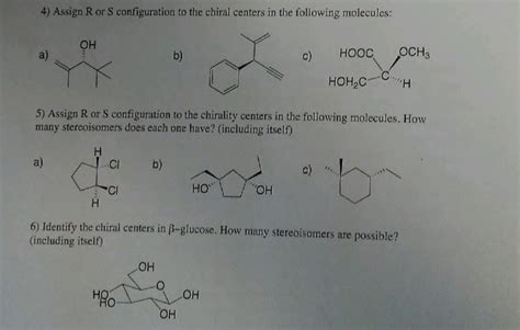 solved assign r or s configuration to the chiral centers in