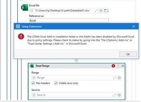 Read Range Activity Is Asking For An Extension In The Latest Version