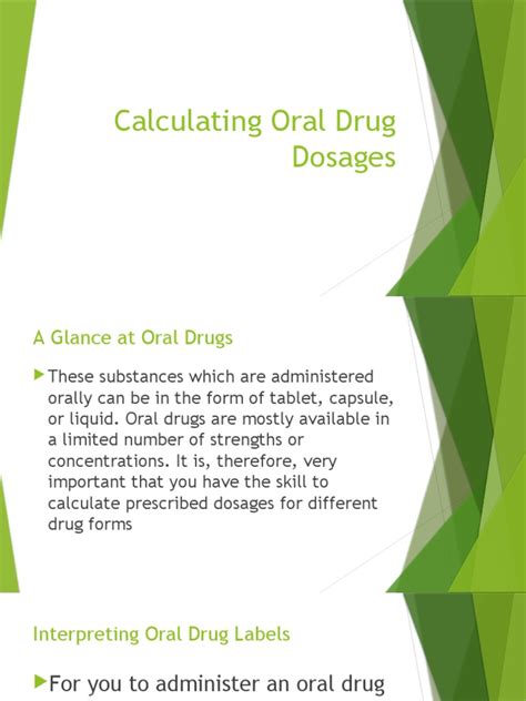 Calculating Oral Drug Dosages Pdf