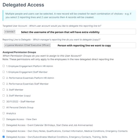 delegated access for specific actions humanforce