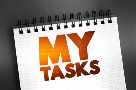 My Tasks Text Quote On Notepad Concept Background Stock Image Image